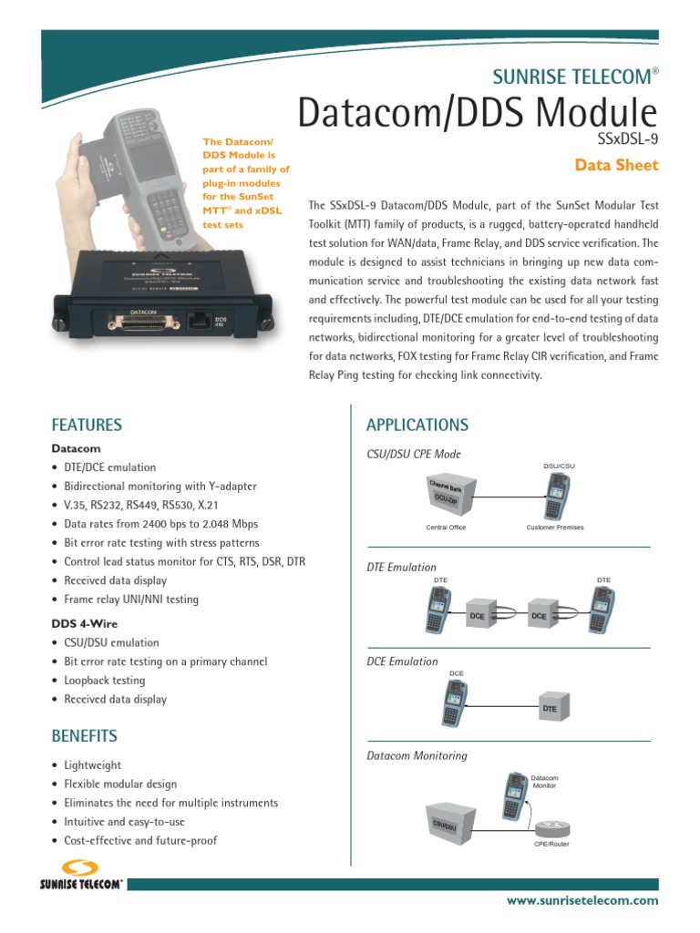 Datacom/DDS Module: Sunrise Telecom | PDF | Data Transmission | Computing