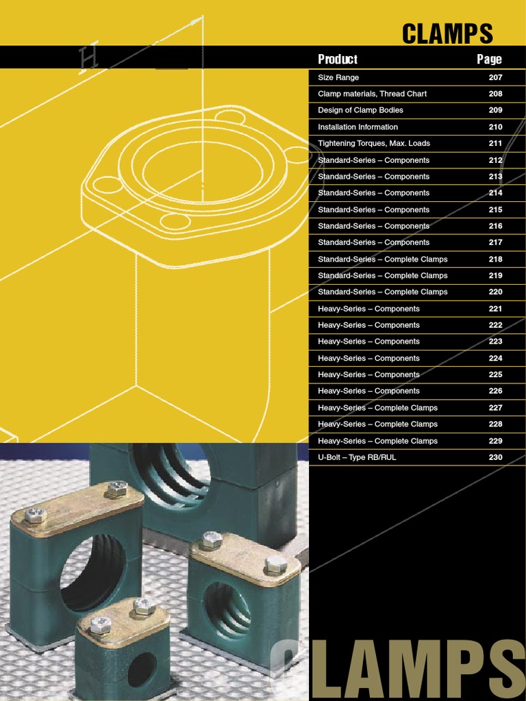 Clamps | PDF | Pipe (Fluid Conveyance) | Screw