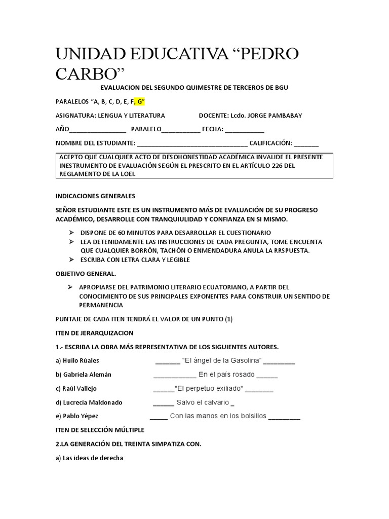 Examen 3b | PDF | Prueba (evaluación)