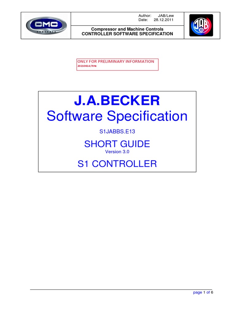 OI - Controller - JAB S1Controller Short Guide - v3 | PDF | Menu (Computing) | Mechanical ...