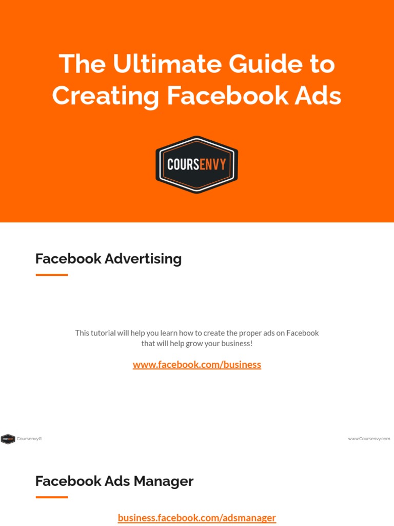 The Ultimate Guide To Creating Facebook Ads | PDF | Facebook | Websites