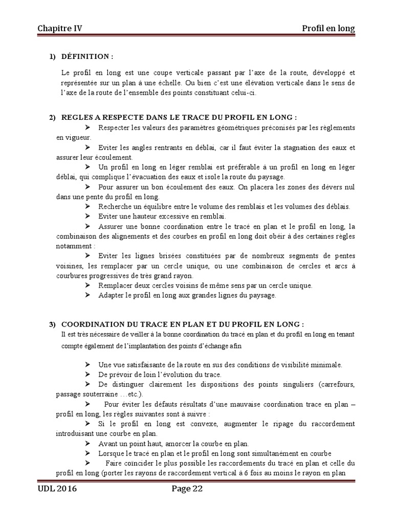 Profil en Long : Définition et Règles | PDF | Plan (Géométrie) | Cercle