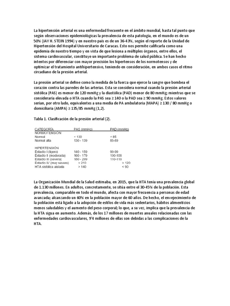 Hta | PDF | Hipertensión | Presión sanguínea