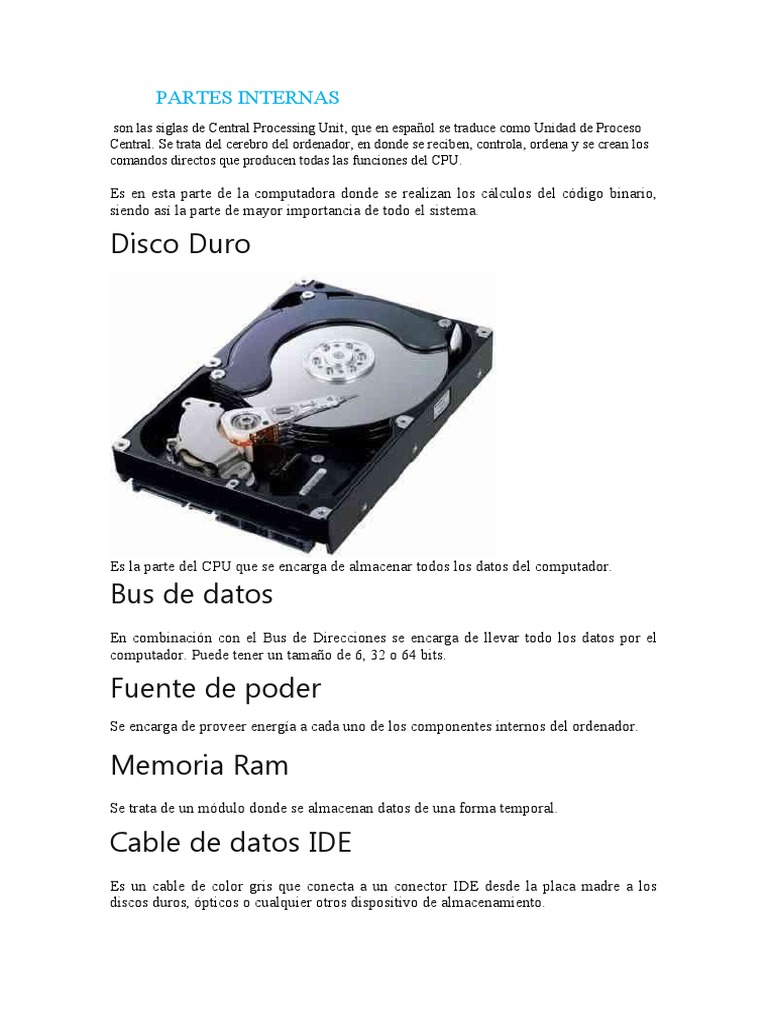 Disco Duro: Partes Internas | PDF | Hardware de la computadora | Windows 10