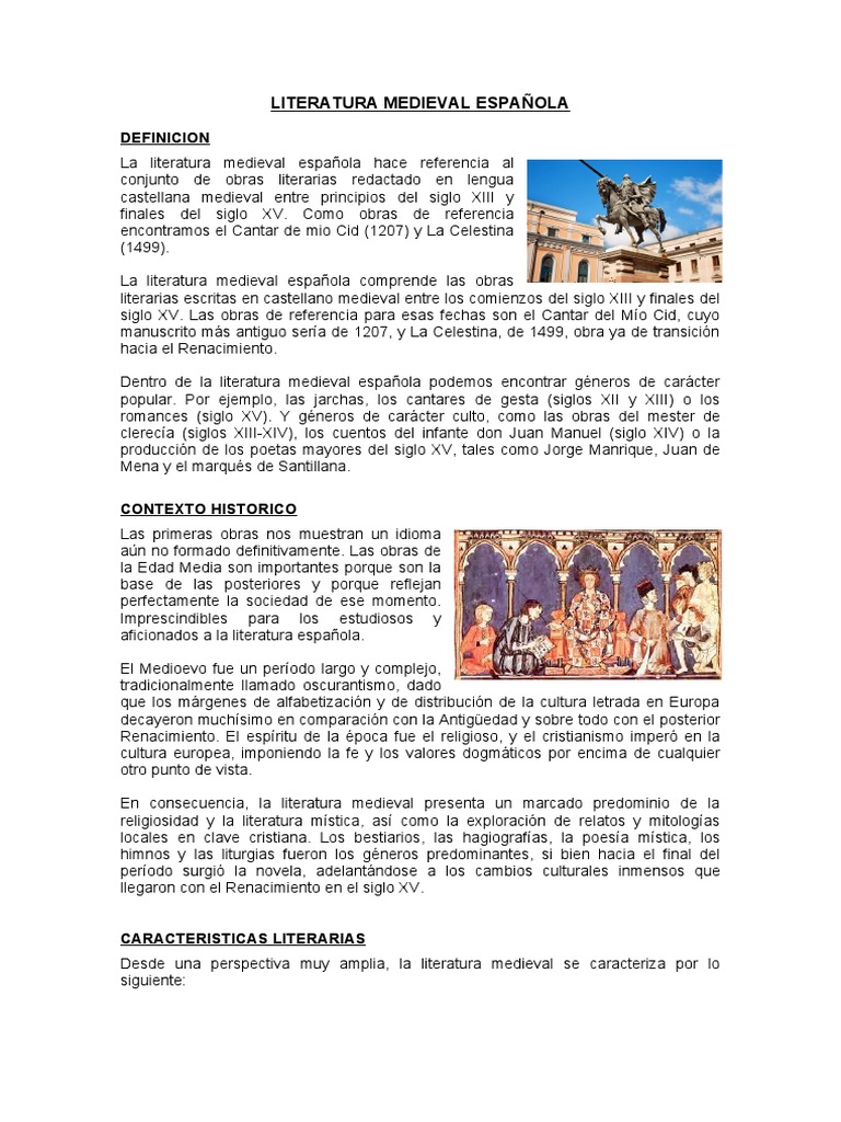 Literatura Medieval Española | PDF | Literatura medieval | Edades medias