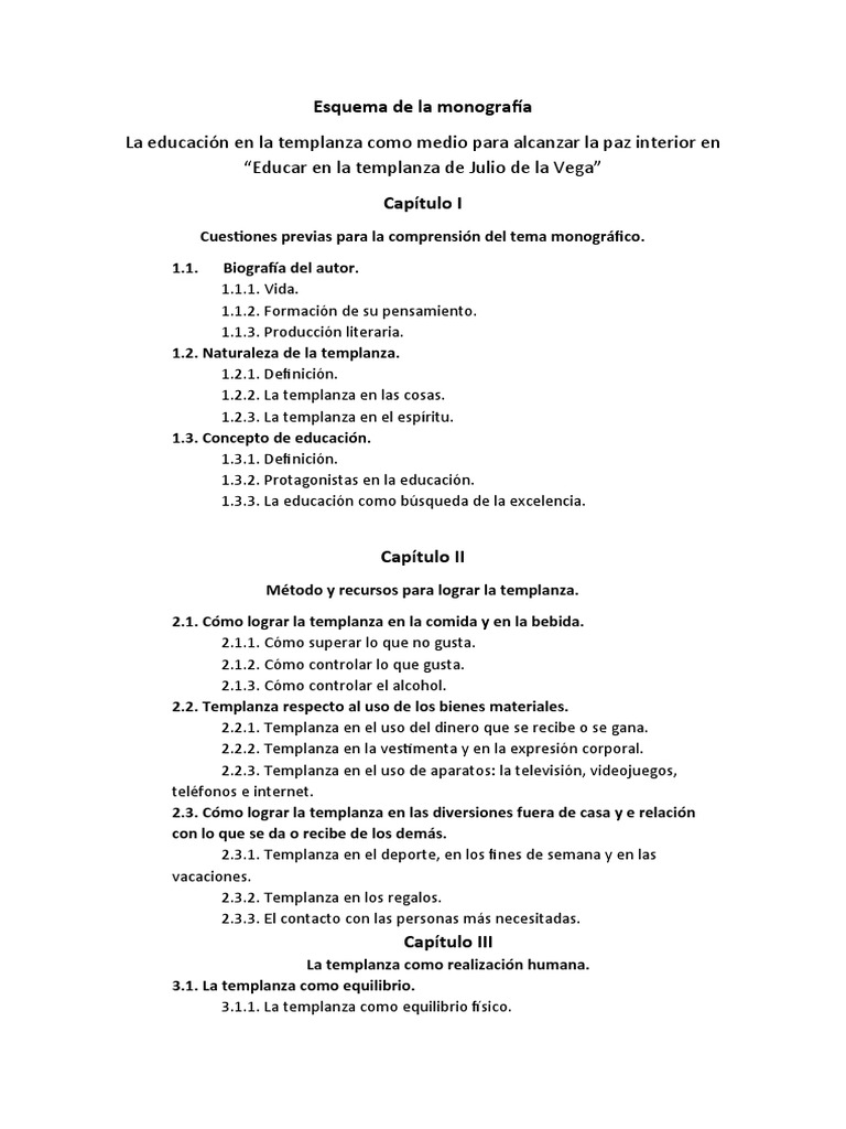 Esquema de la monografía | PDF