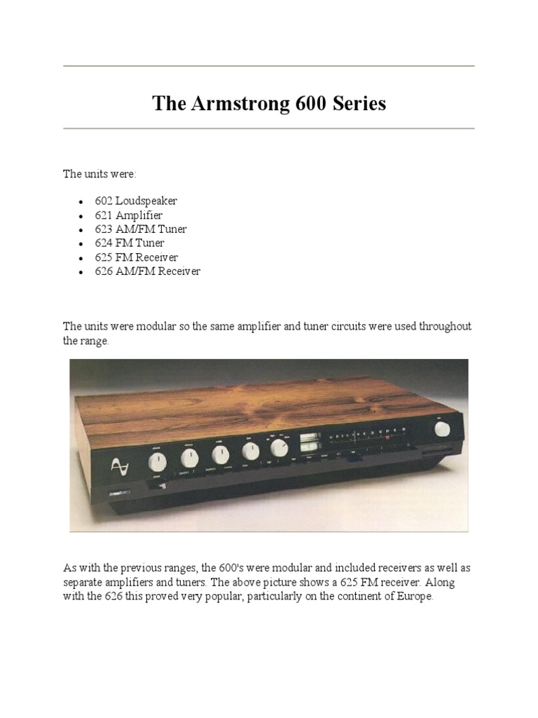 The Armstrong 600 Series | PDF | Amplifier | Antenna (Radio)