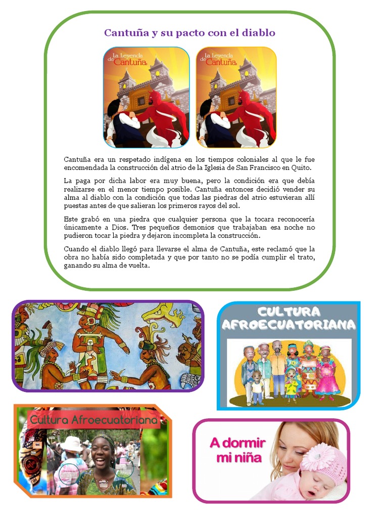 La Leyenda de Cantuña | PDF | Ecuador | Diablo