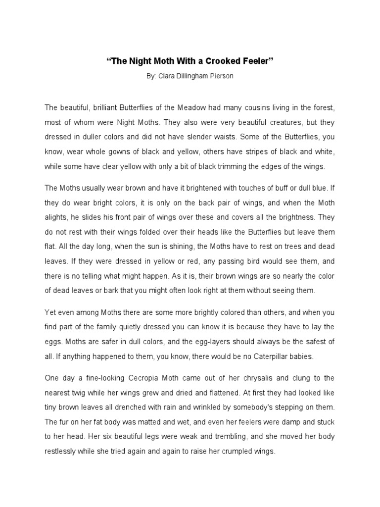 The Night Moth With A Crooked Feeler | PDF | Butterfly | Moth