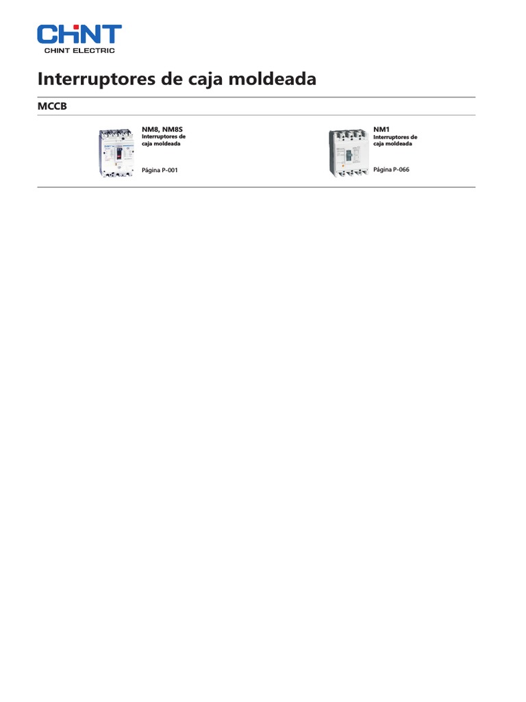 Ficha Chint Serie NM8 | PDF | Corriente eléctrica | Cantidades fisicas
