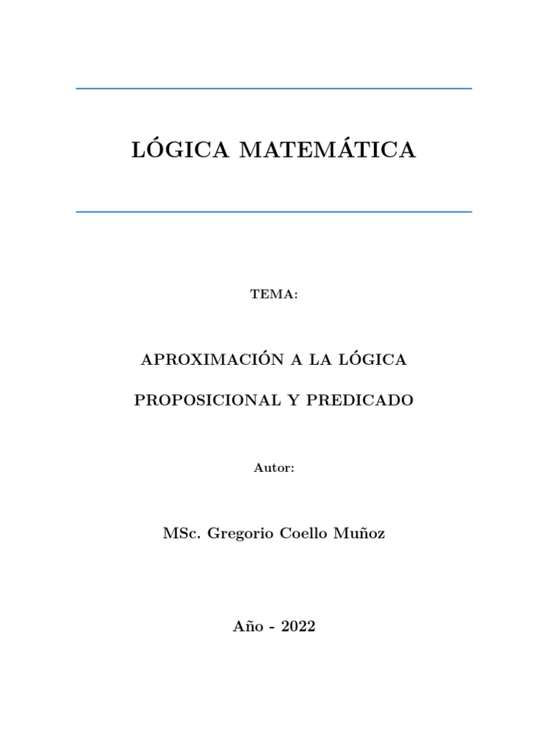 L Gica Matem Tica | PDF | Proposición | Si y solo si