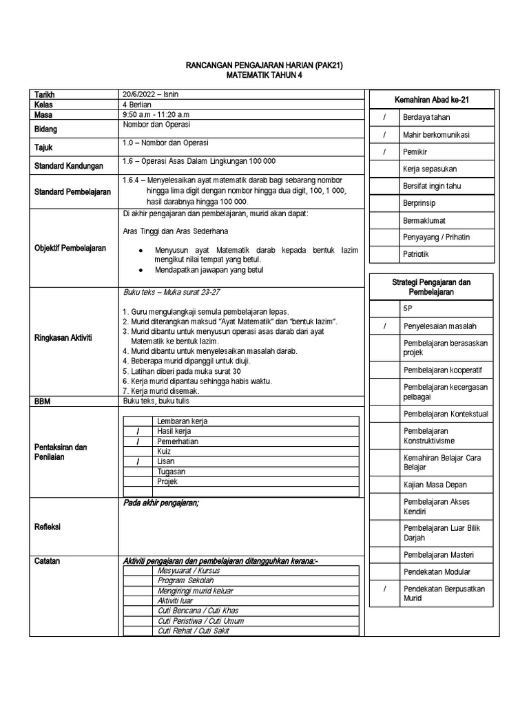 Lesson Plan W12 | PDF