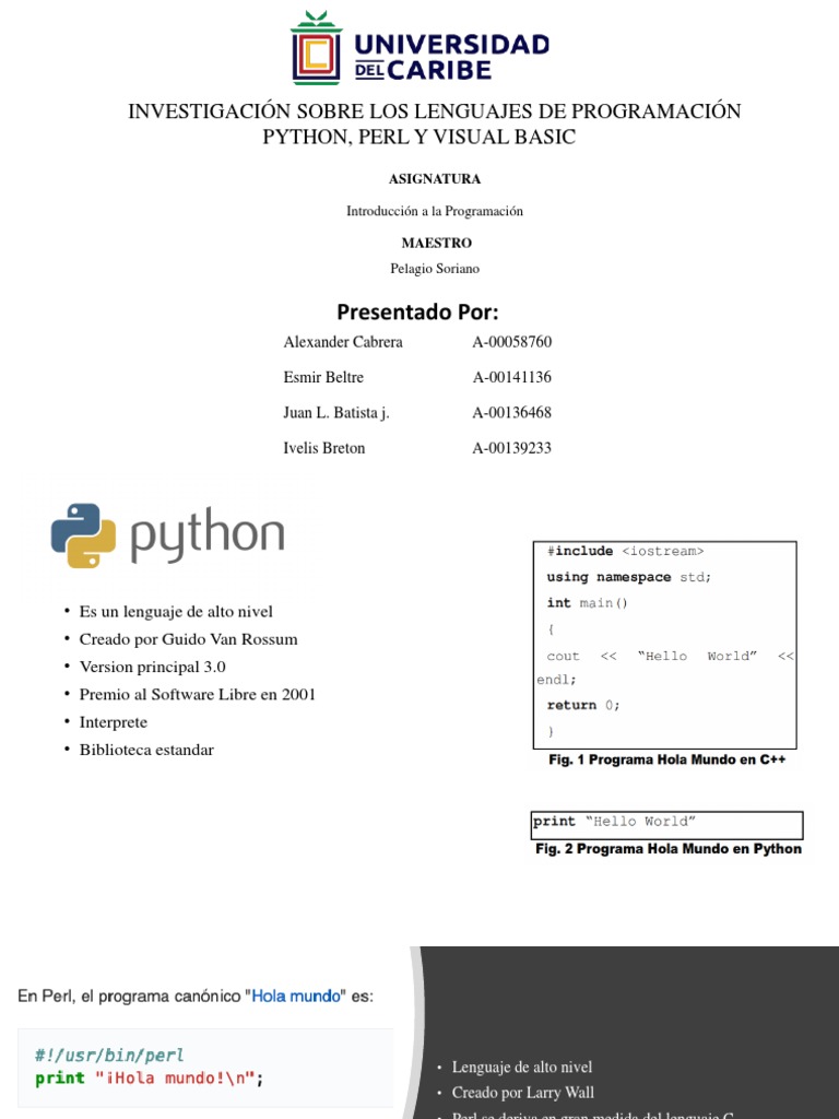Presentacion TF Grupo 1 Iap | PDF | Perl | Entorno de desarrollo integrado