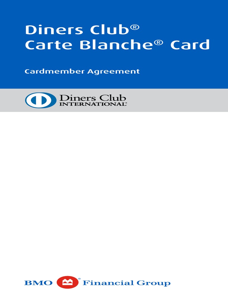 Cardmember Agreement - Carte Blanche Card | PDF | Credit Card | Payments