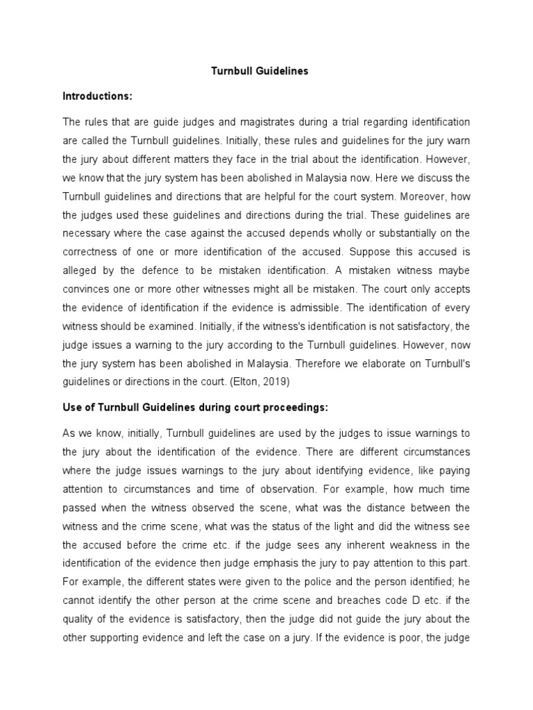 Turnbull Guidelines | PDF | Witness | Arrest