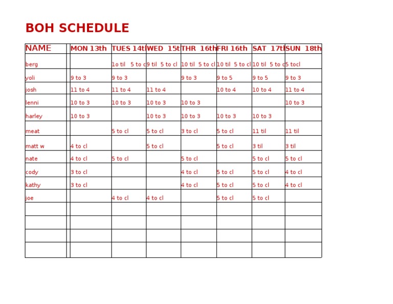 Schedule Template | PDF | Language Arts & Discipline | Religion ...