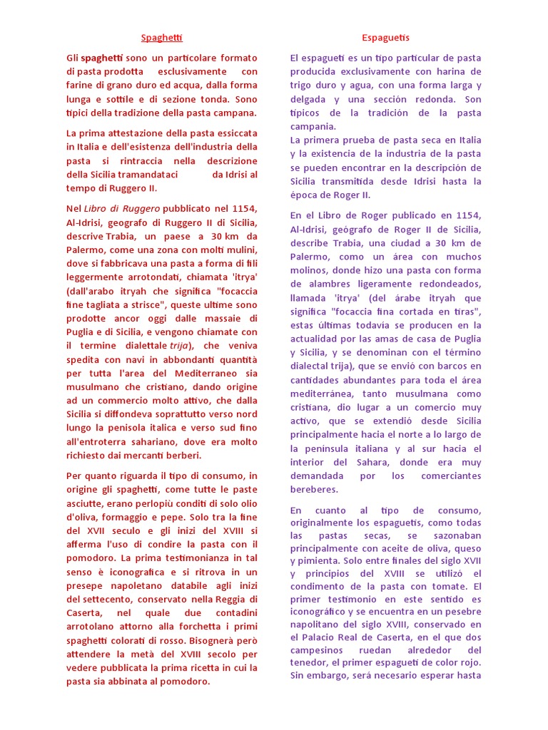 Spaghetti | PDF
