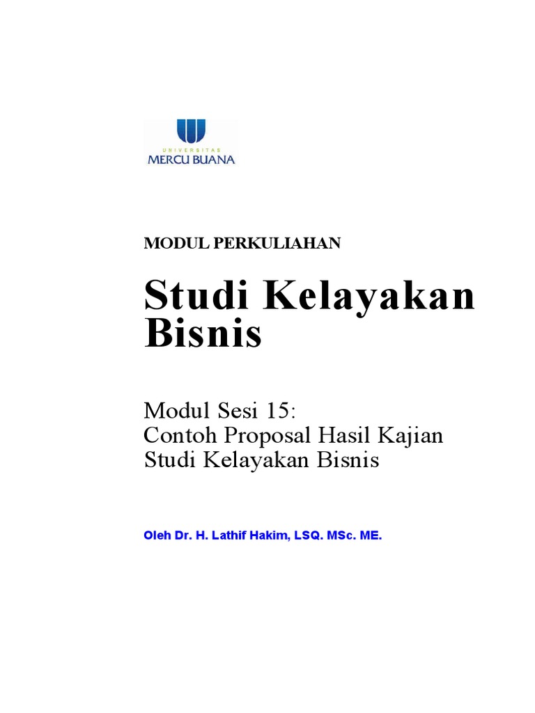 Contoh Proposal Studi Kelayakan Bisnis | PDF