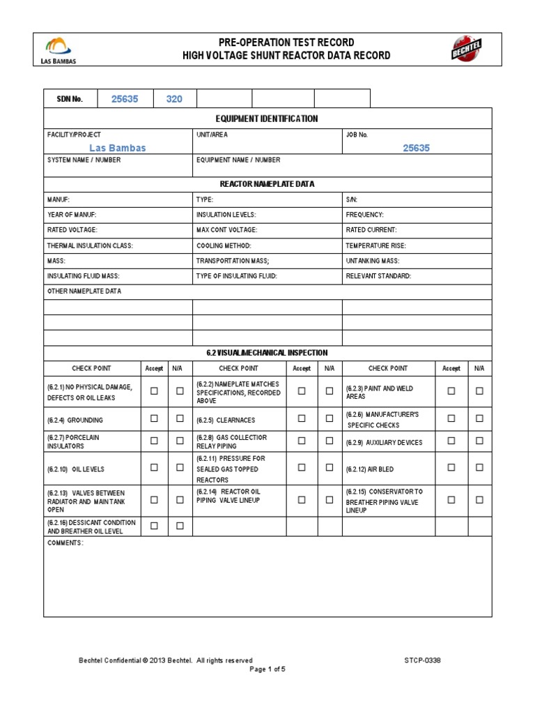 STCP00338 - Rev0 - High Voltage Shunt Reactor Testing | PDF ...