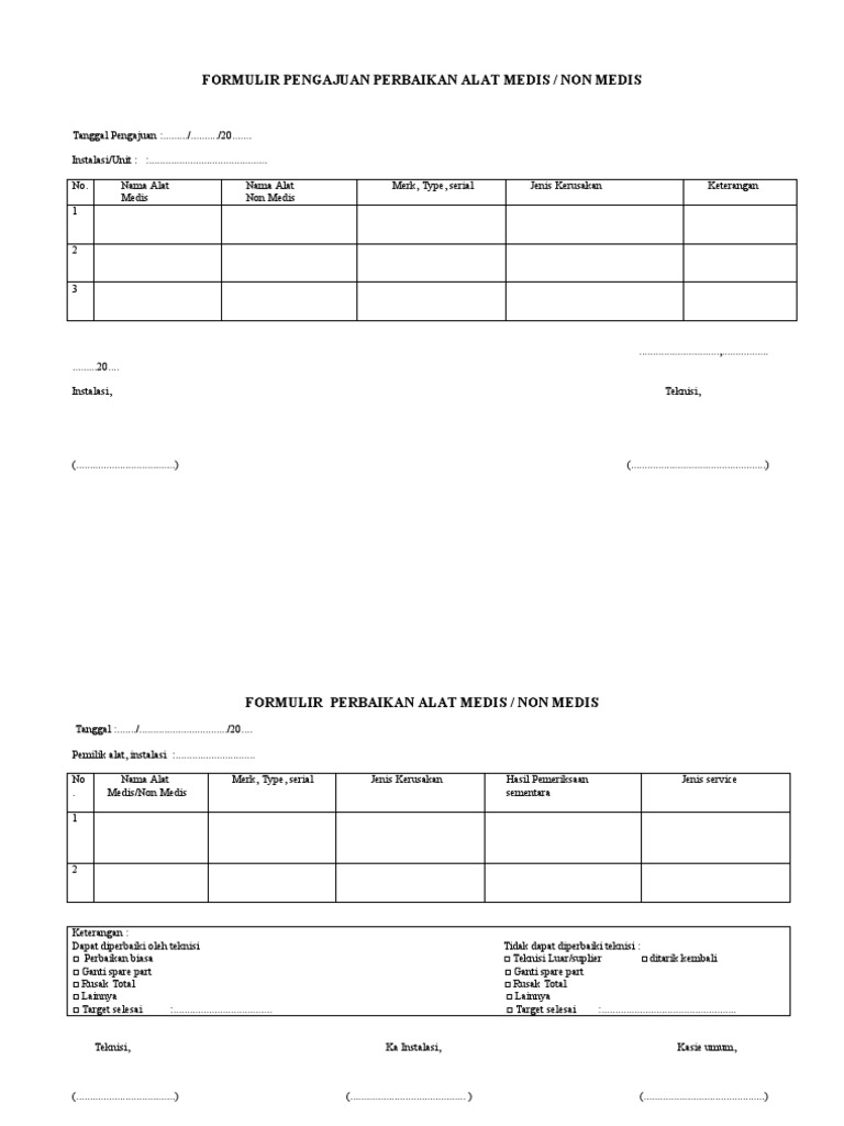 Form Insiden Kerusakan Alat | PDF