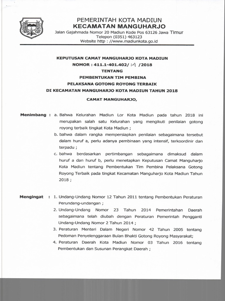 SK Tim Pelaksana BBGRM | PDF