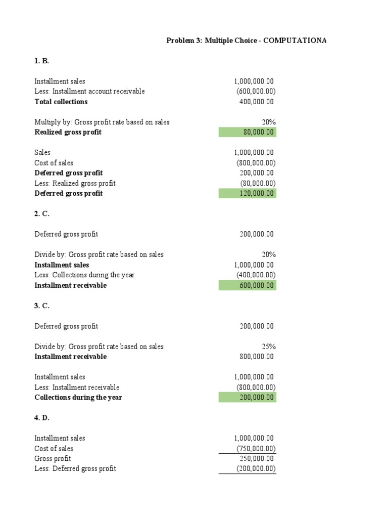 Problem 3: Multiple Choice - COMPUTATIONAL 1. B | PDF | Gross Income | Economies