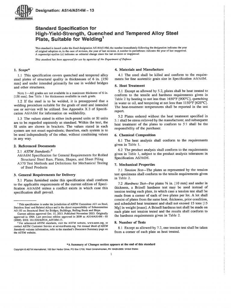 Sgs-Astm A514f | PDF