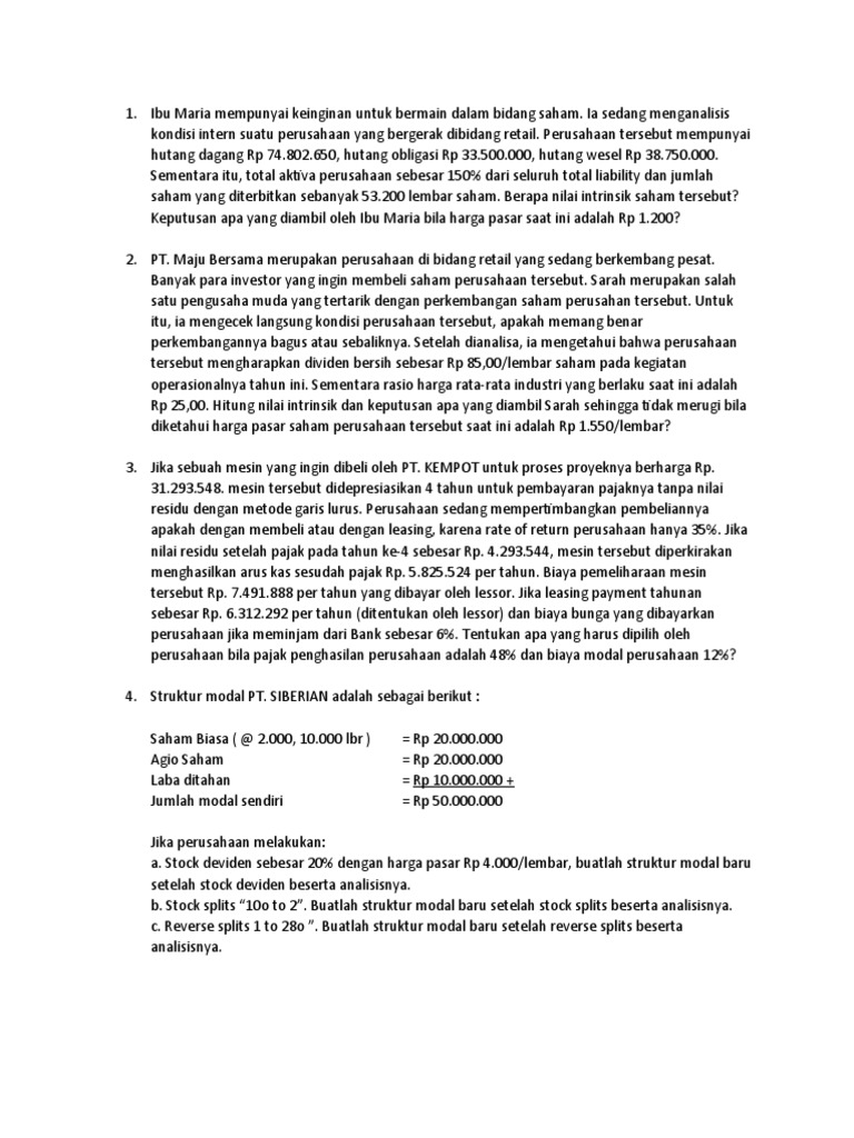 Uas Mnj. Keuangan | PDF