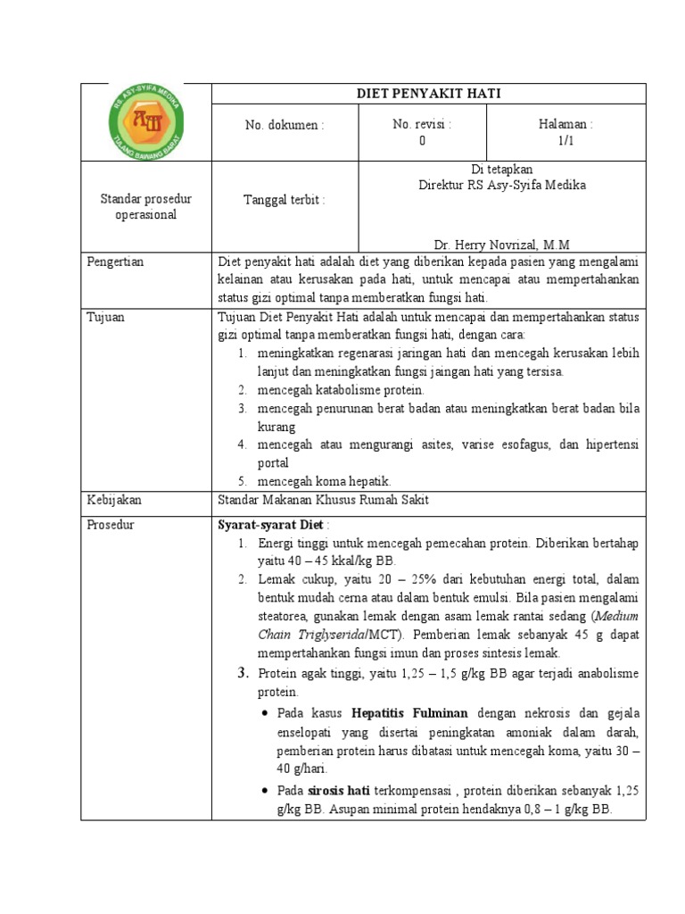 Spo Diet Penyakit Hati | PDF