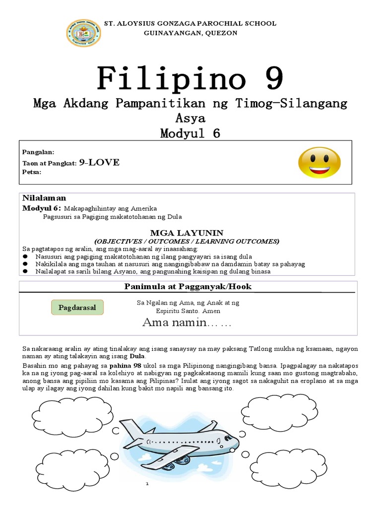 Filipino 9-Week 6 | PDF