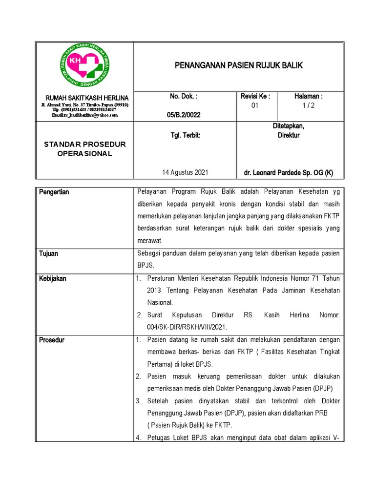 SOP Penulisan Resep PRB | PDF