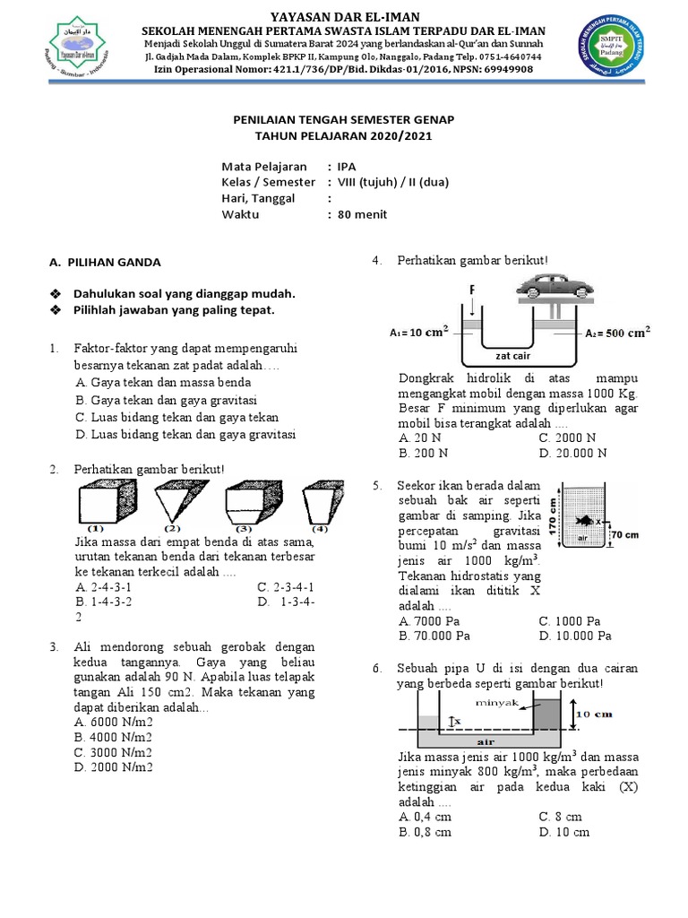 Soal PTS IPA Kelas 8 Sem 2 | PDF