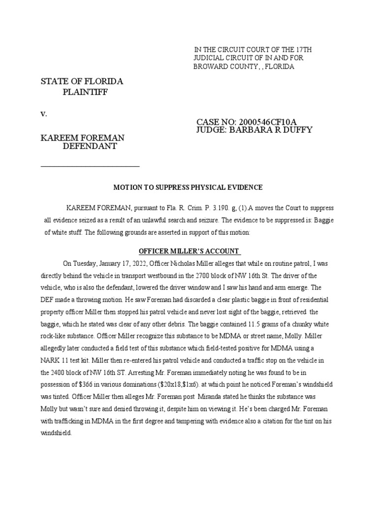 State of Florida Plaintiff v. CASE NO: 2000546CF10A Judge: Barbara R ...