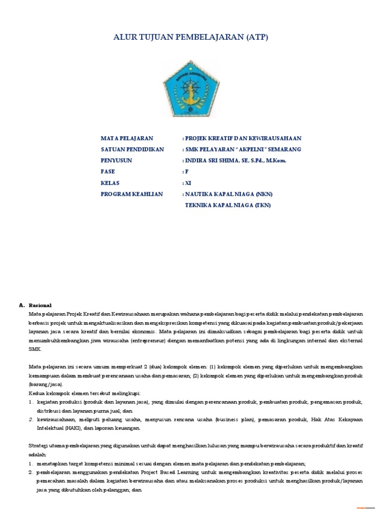 Format ATP PKK XI - Indira | PDF