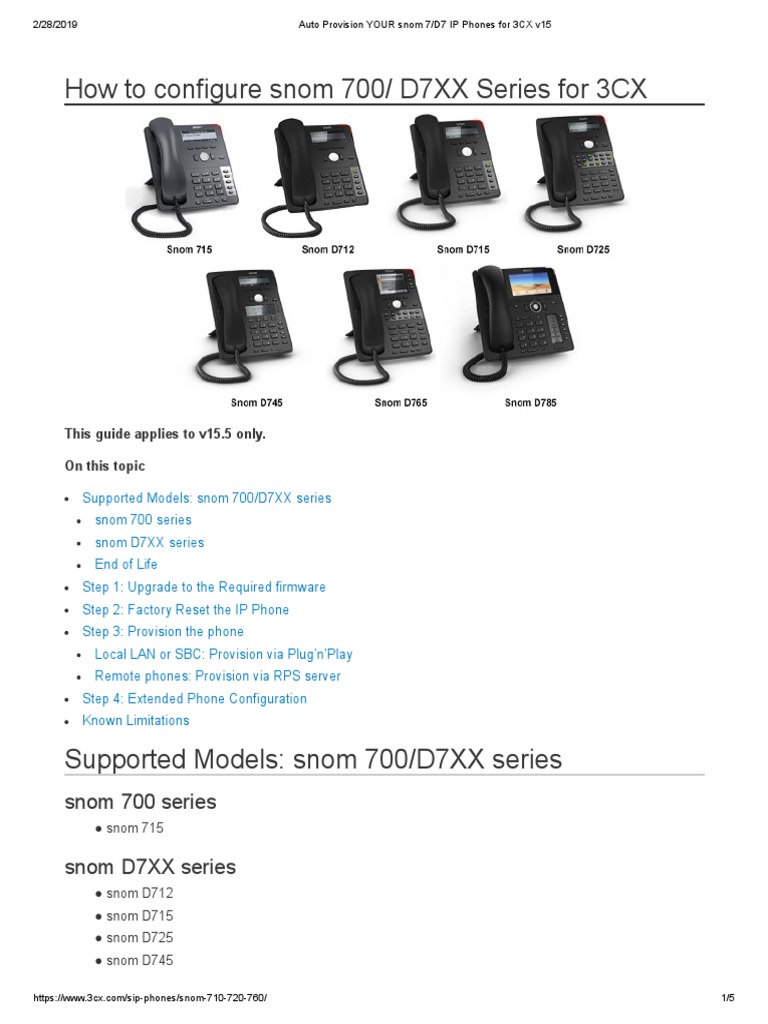 How To Configure Snom 700/ D7XX Series For 3CX | PDF | Computer Network ...