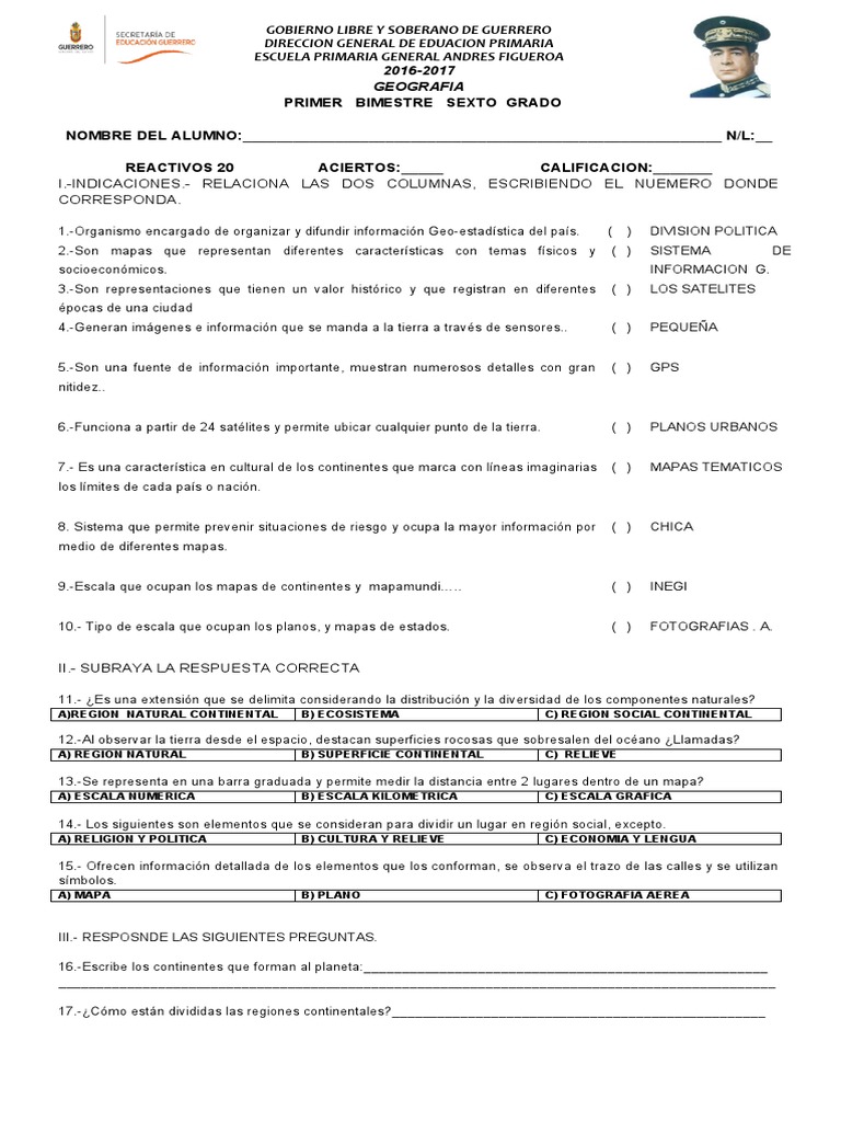 Examen de Geografia Liz Ready | PDF | Mapa | Terreno