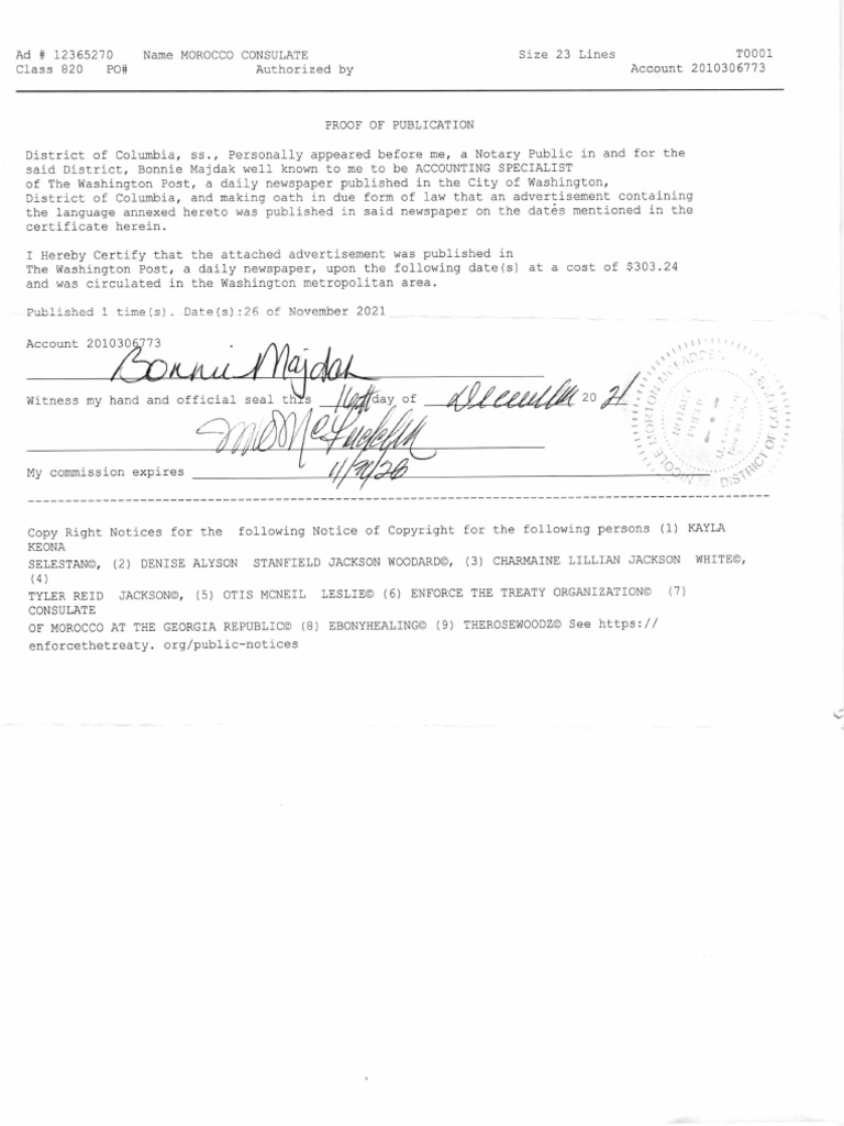 Affidavit of Publication - Copyright Notices | PDF | Notary Public ...