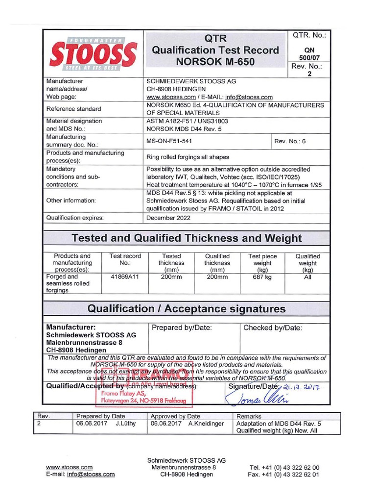 Norsok m-650 Opt | PDF
