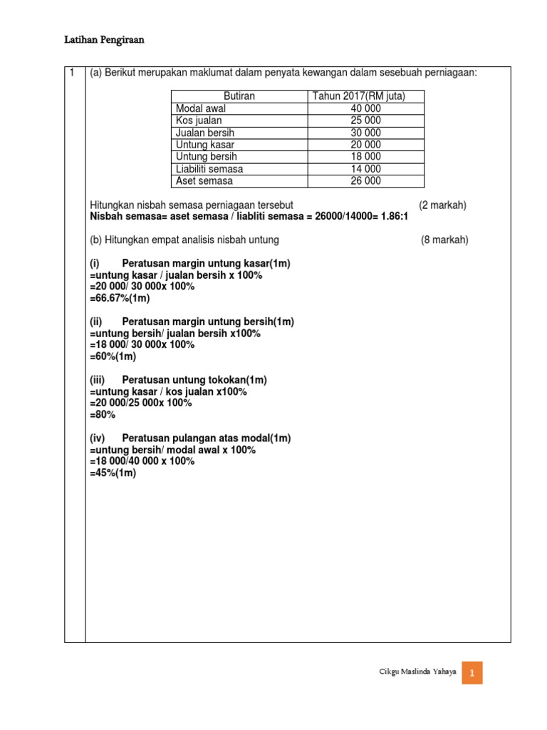 Latihan Pengiraan-Skema | PDF