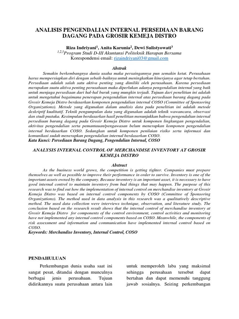 Pengendalian Internal Persediaan | PDF