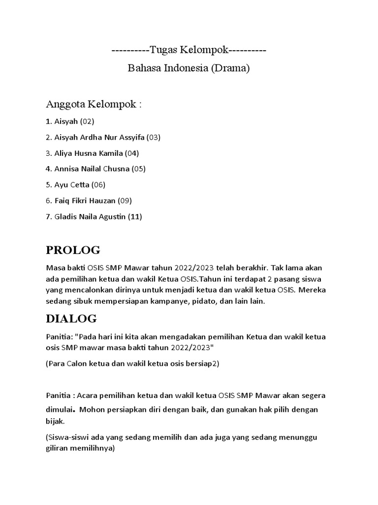 Text Drama Kelompok SMP | PDF