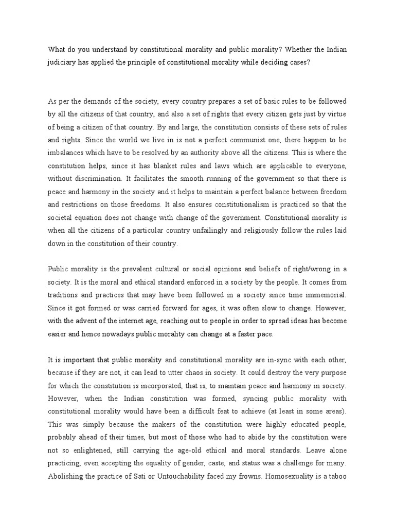Constitutionl Public Morality | PDF | Morality | Constitution
