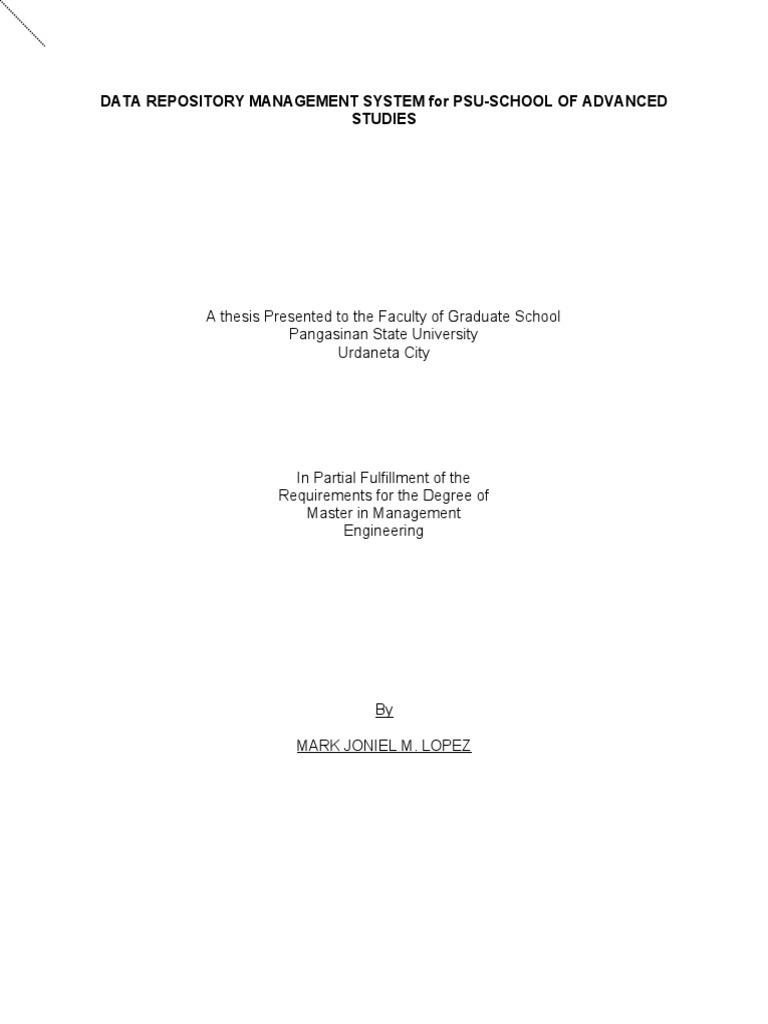 Data Repository Management System For PSU SAS | PDF | Records ...