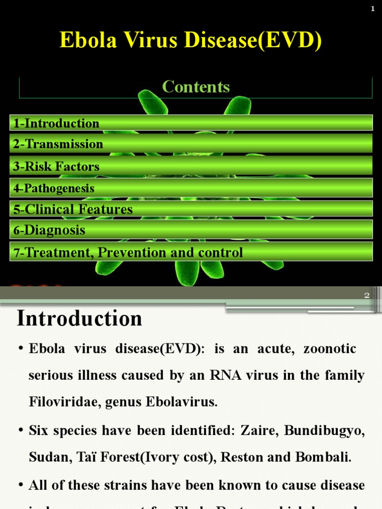 Ebola Virus Disease (EVD) : Clinical Features Diagnosis Treatment ...