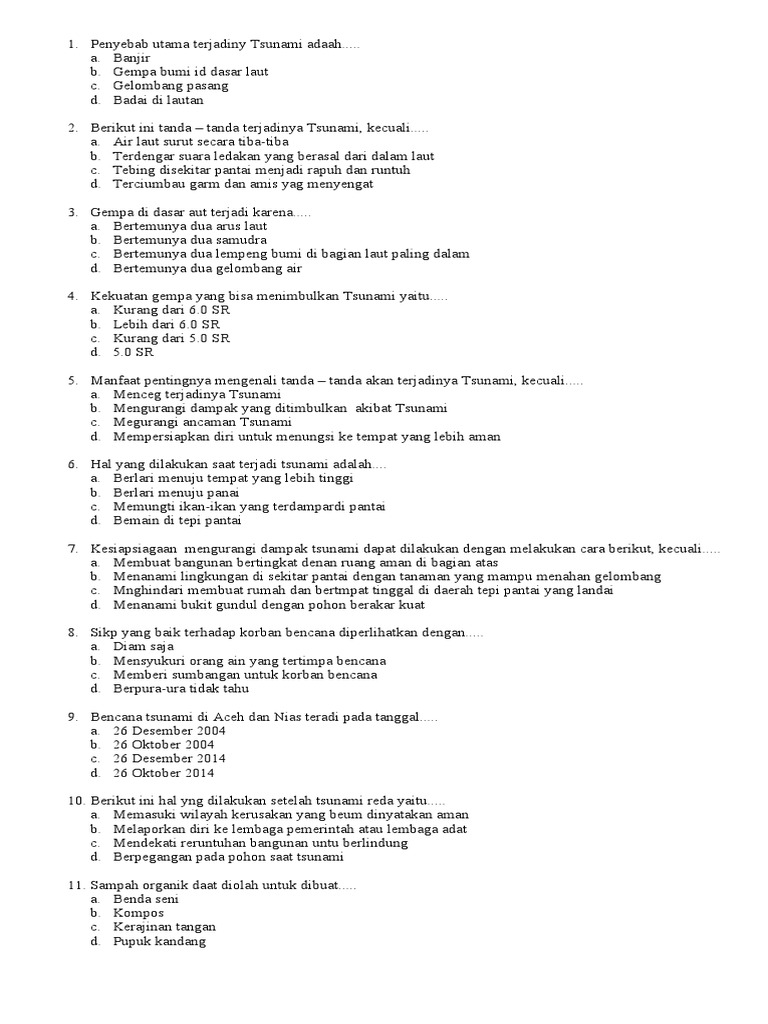 Soal Uts Kelas 6 Kesda | PDF