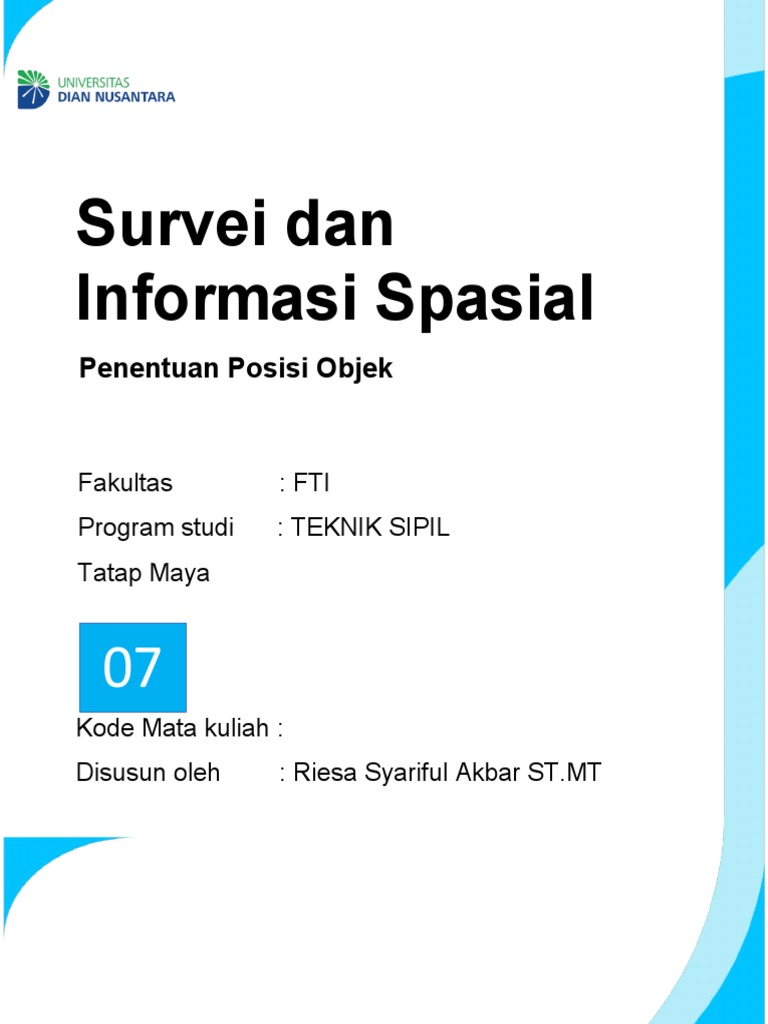 Modul 07 - Survei Dan Informasi Spasial 2022 | PDF | Teknologi & Rekayasa