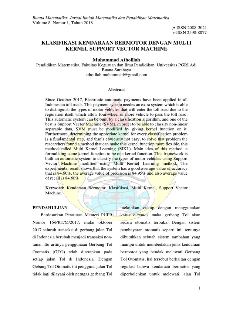 Klasifikasi Kendaraan Bermotor Dengan Multi Kernel SVM | PDF ...