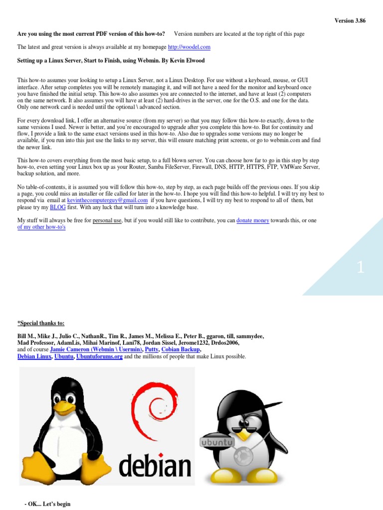 Linux Server Start To Finish Using Webmin | PDF | Advanced Packaging ...
