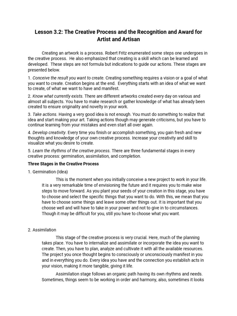 Creative Process & Artist Awards | PDF | Creativity | Philippines