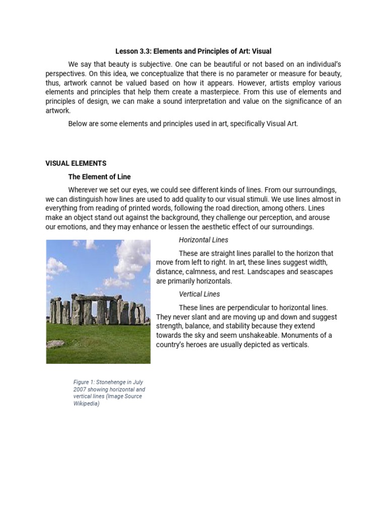 Lesson 3.3 Elements and Principles of Art Visual | PDF | Color ...